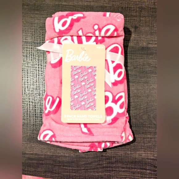 Barbie | Kitchen | Nwt Set Of 2 Barbie Logo Hand Towels | Poshmark